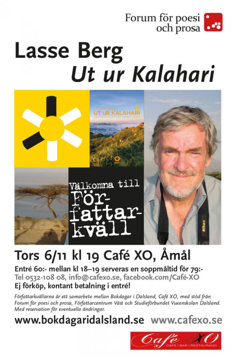 Författarkväll med Lasse Berg 6/11 på Café XO i Åmål - Bokdagar i Dalsland